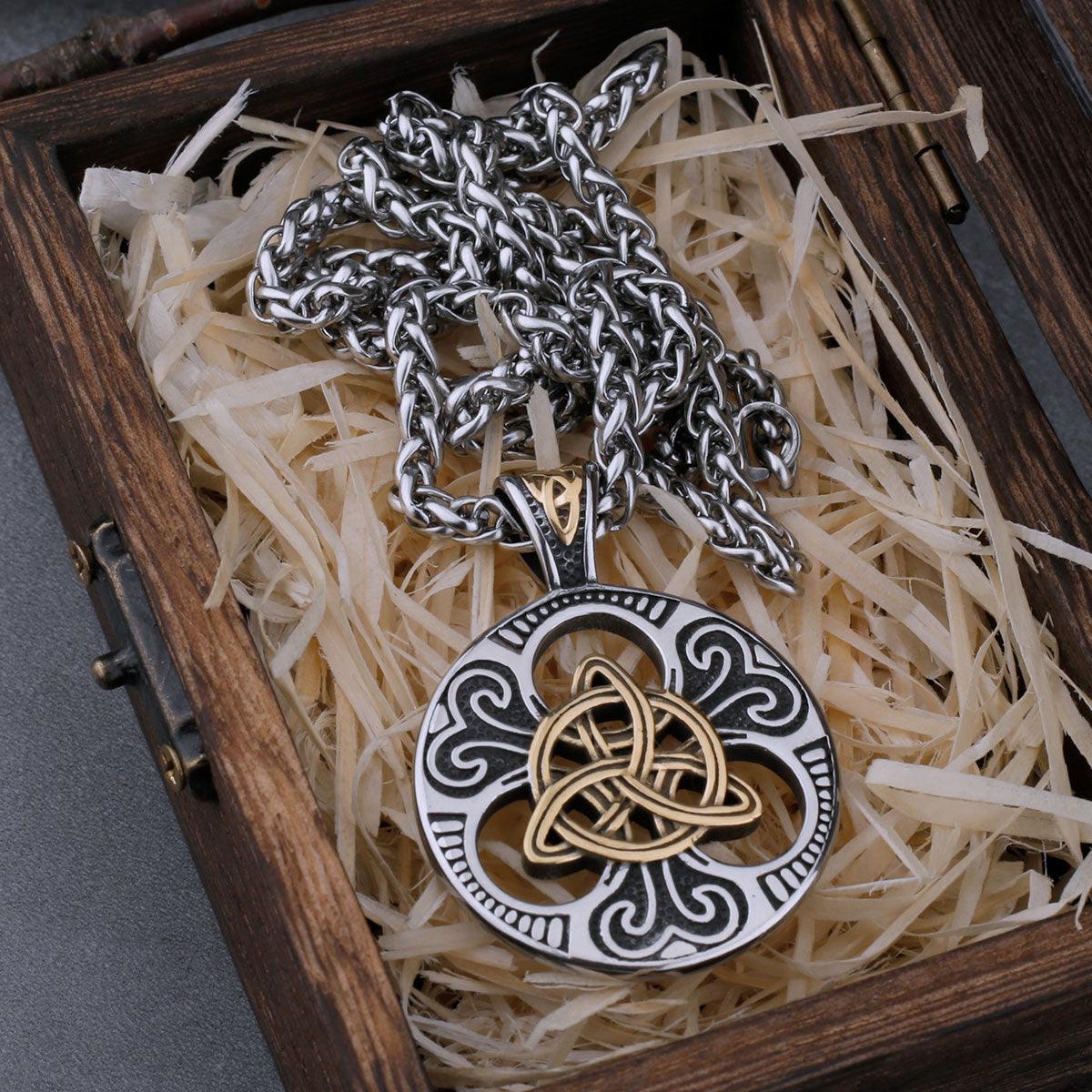 Colar Amuleto Celta Aço Inox