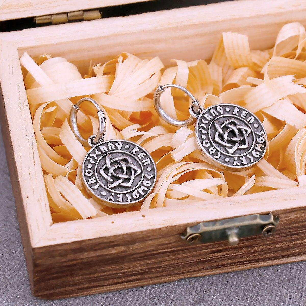 Brinco Odin Drop Rune Aço Inox – Rocktude