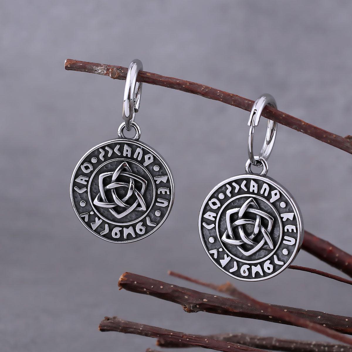 Brinco Odin Drop Rune Aço Inox – Rocktude