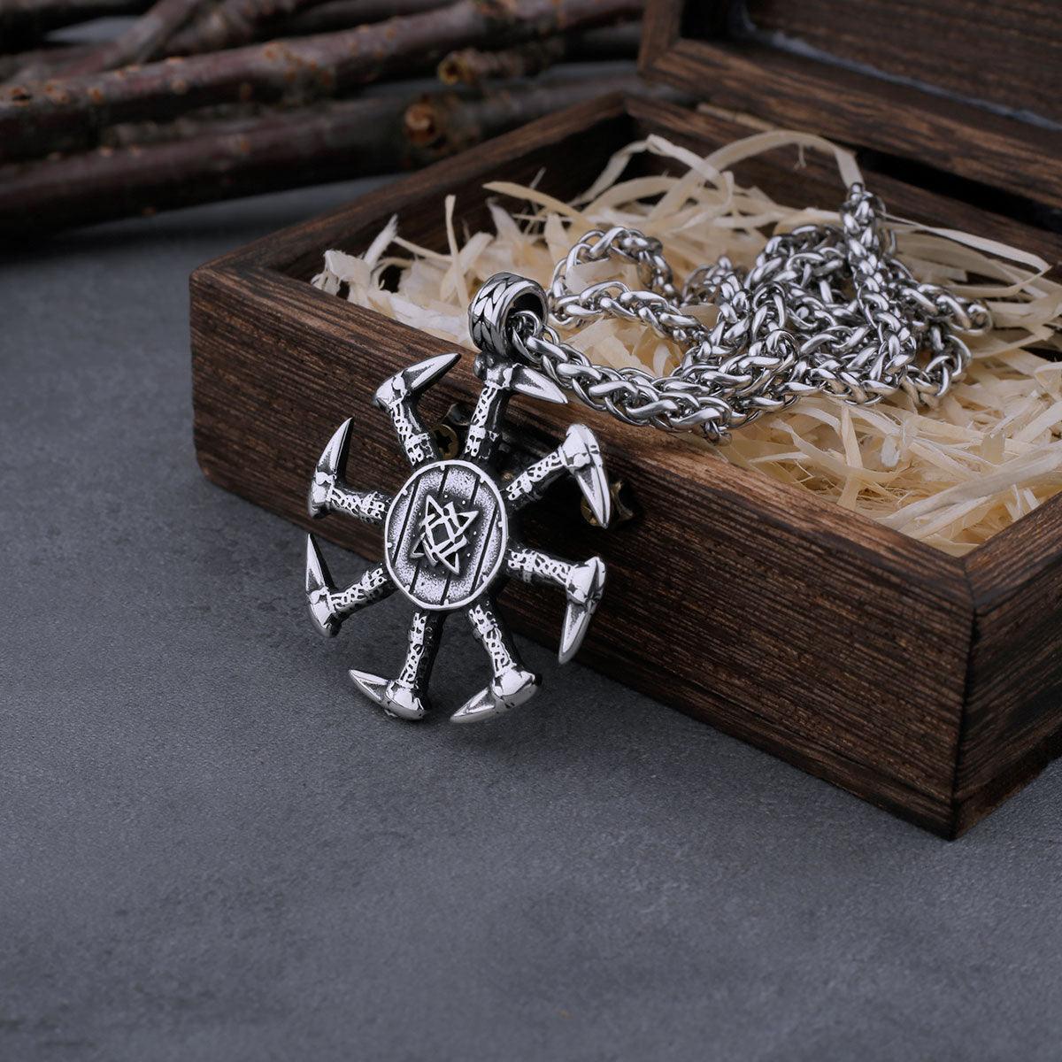 Colar Amuleto Kolovrat Aço Inox – Rocktude