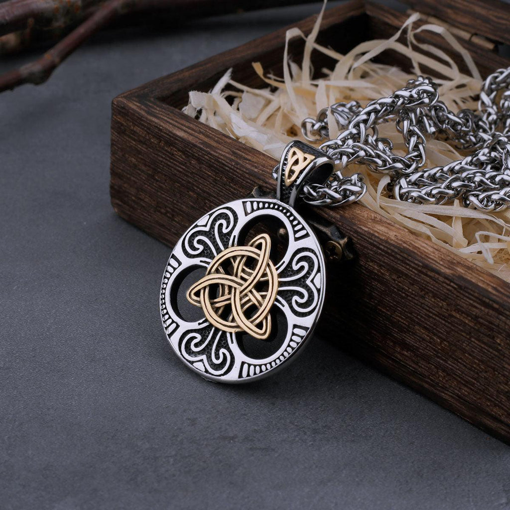 Colar Amuleto Celta Aço Inox